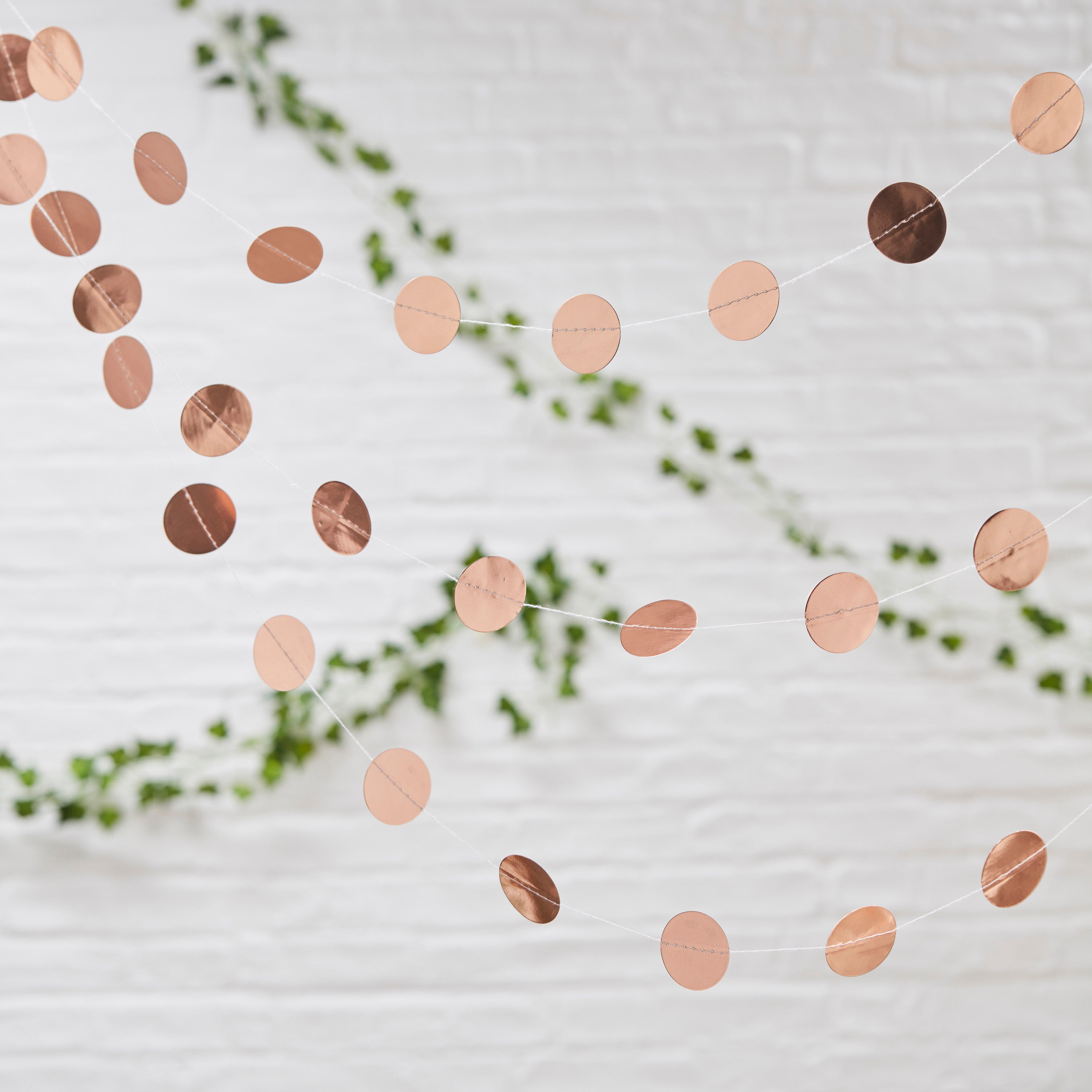 Rose Gold Circle Disc Garland for Parties | Ginger Ray