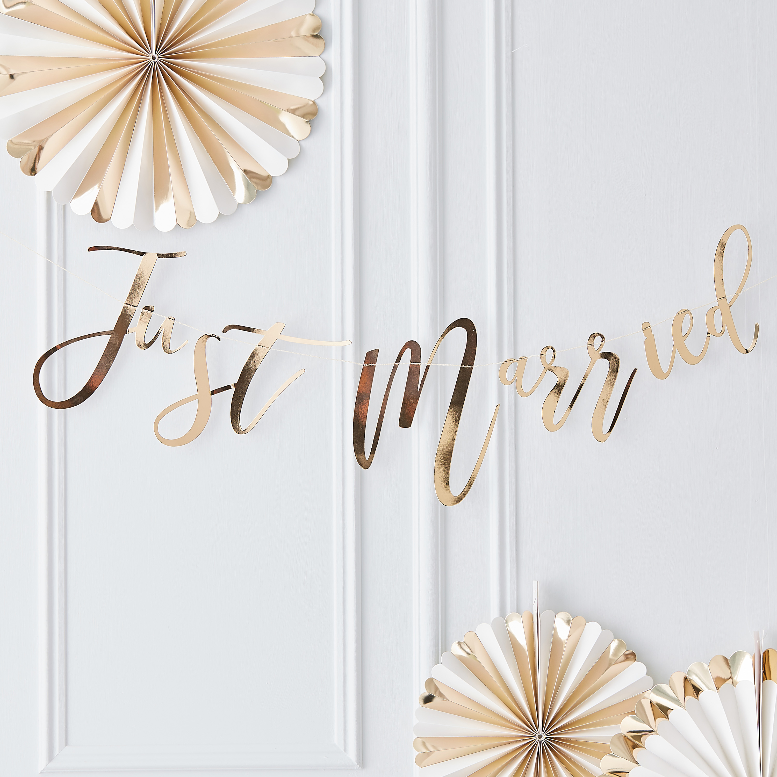 Gold Just Married Wedding Bunting | Ginger Ray