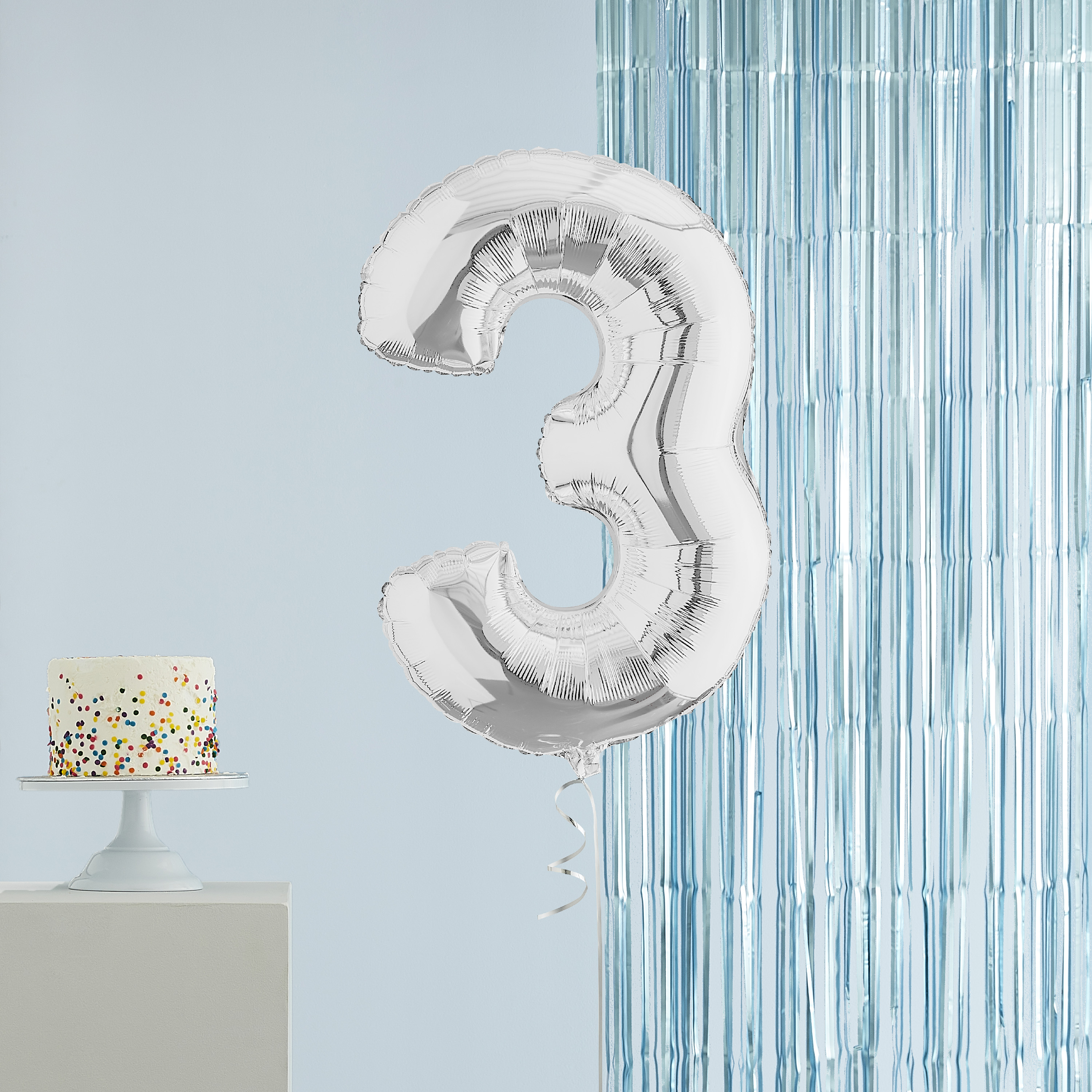 Silver Number 3 Helium Balloon Delivered | Ginger Ray