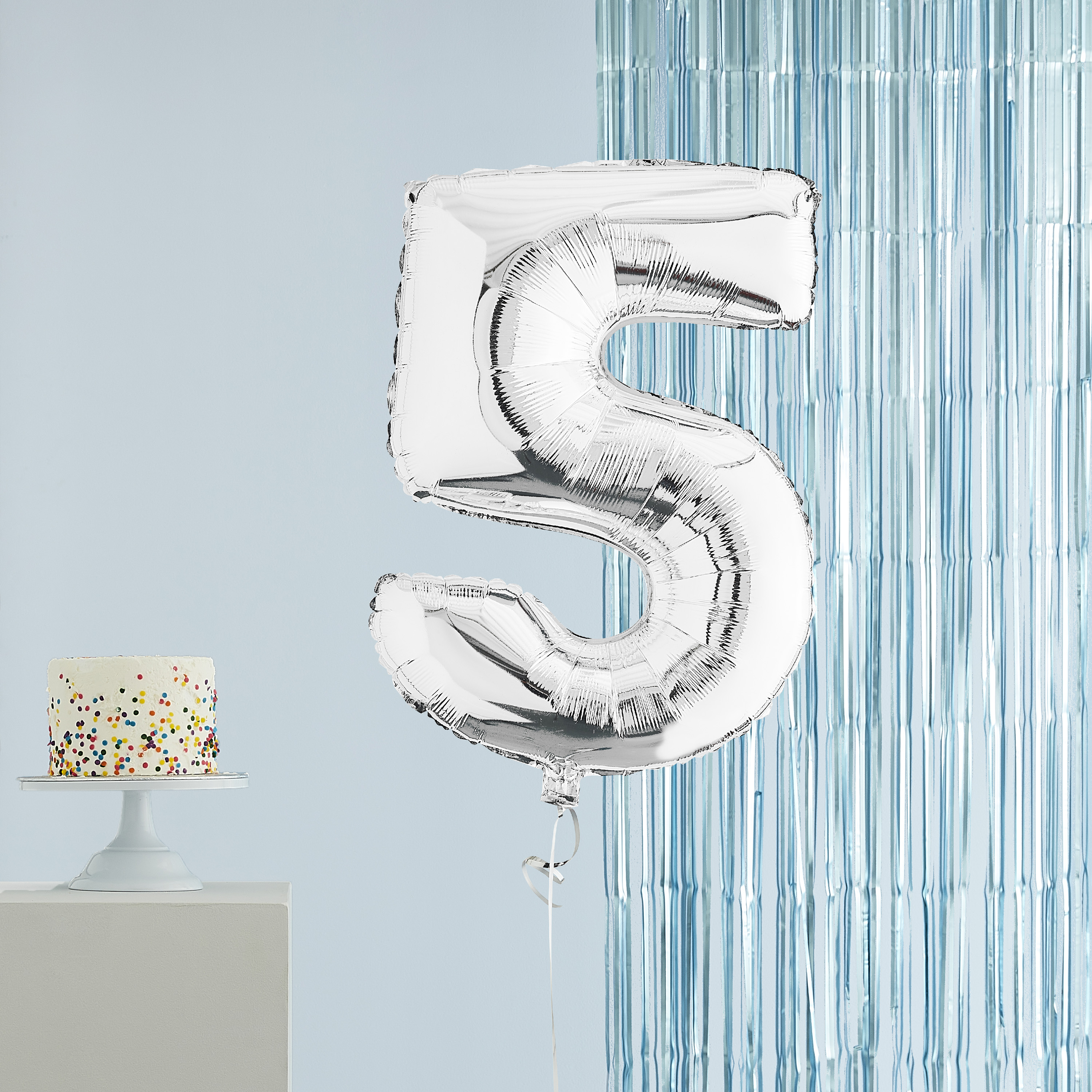 Silver Number 5 Helium Balloon Delivered | Ginger Ray
