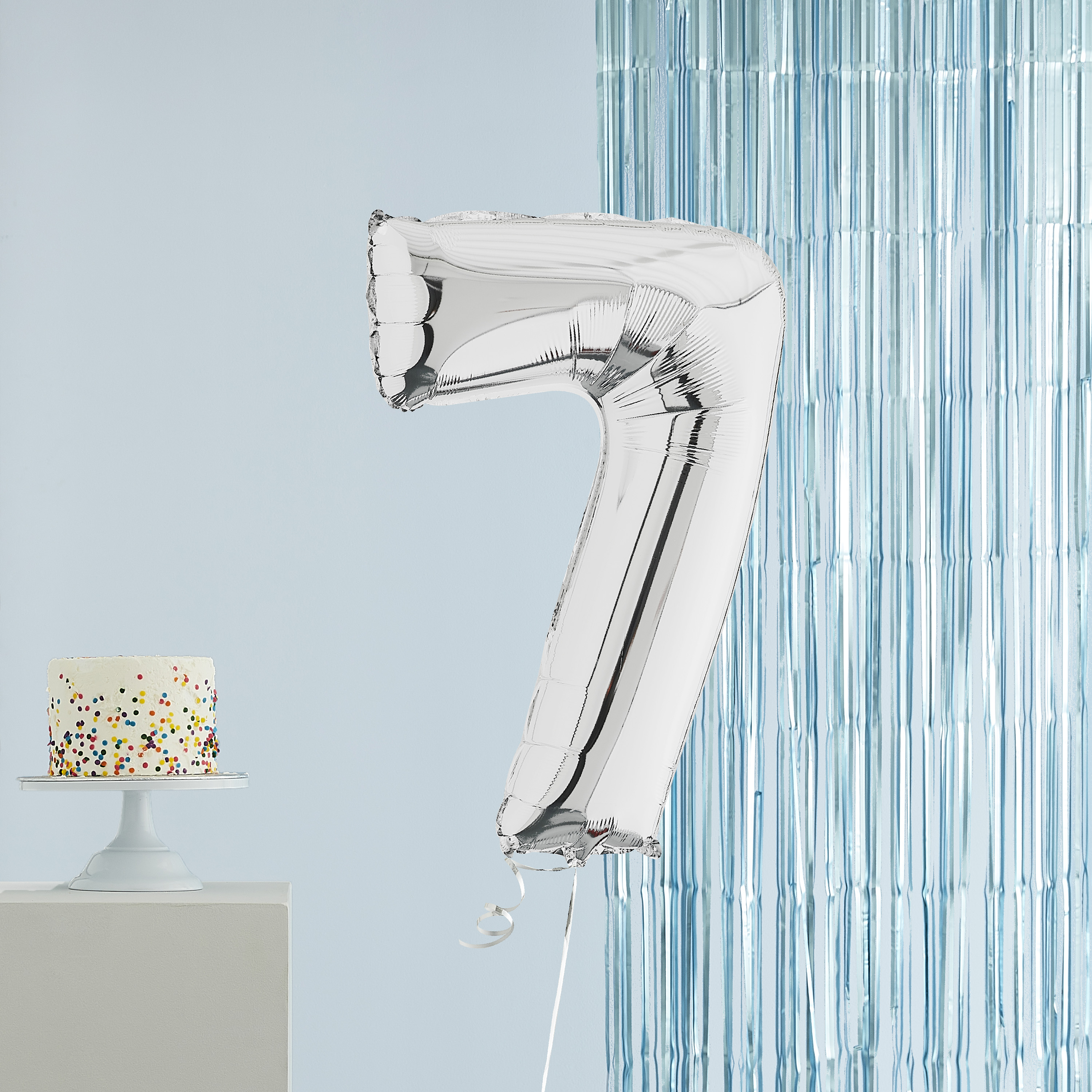 Silver Number 7 Helium Balloon Delivered | Ginger Ray