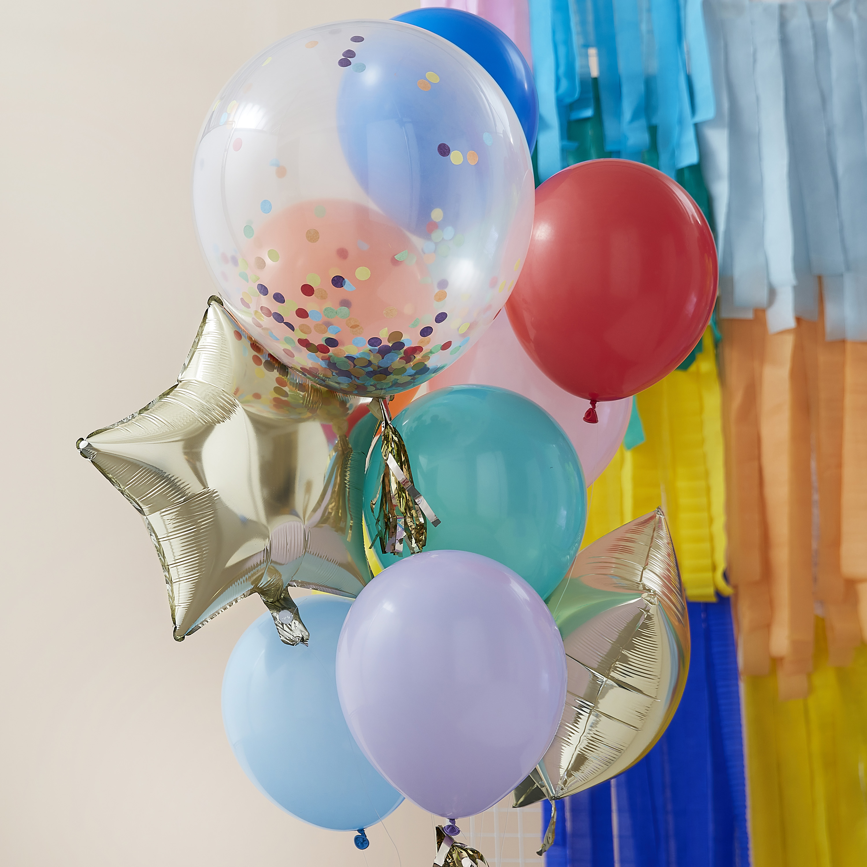 Rainbow Party Mixed Balloon Bundle | Ginger Ray