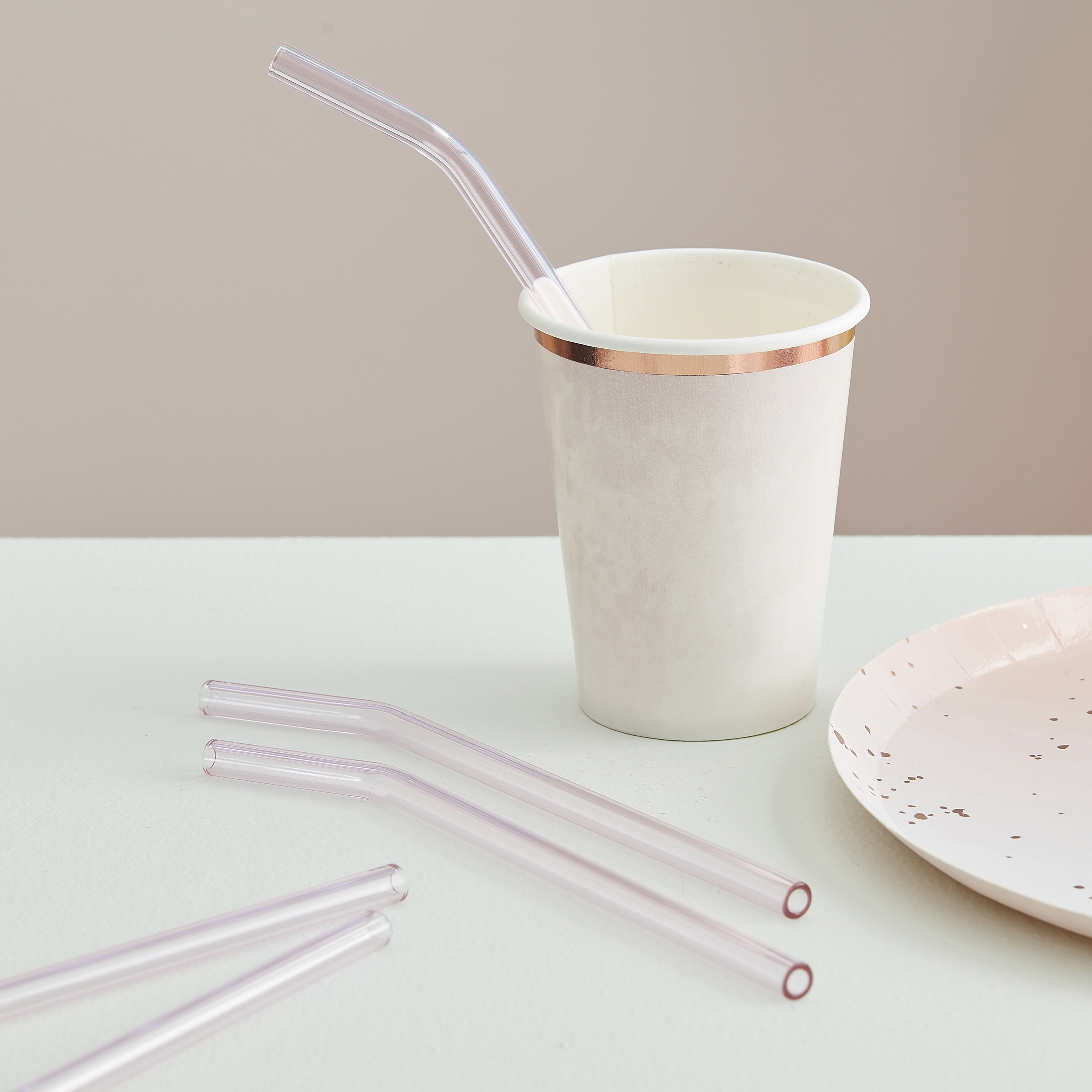 Pink Glass Reusable Straws | Ginger Ray