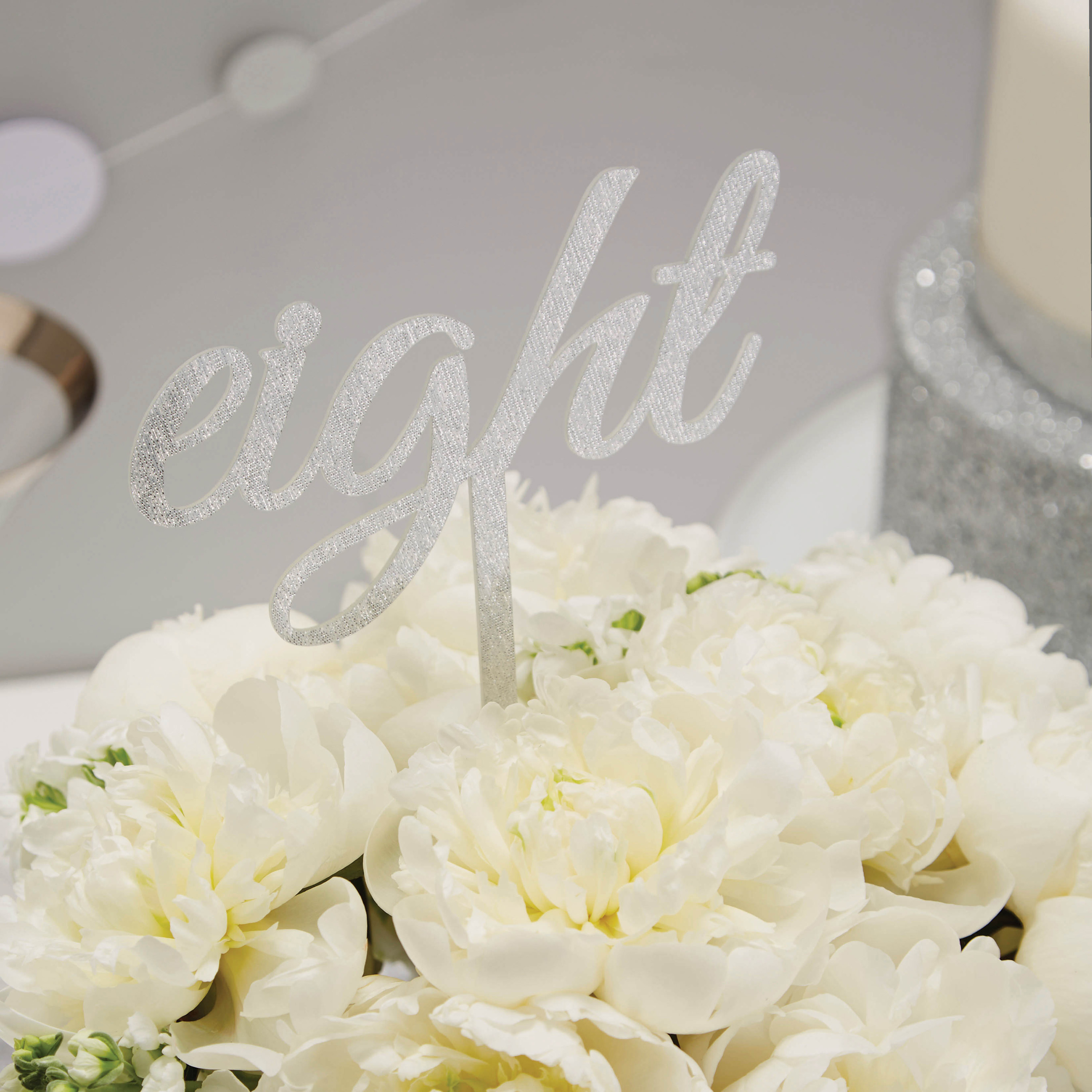 Silver Wedding Table Numbers | Ginger Ray