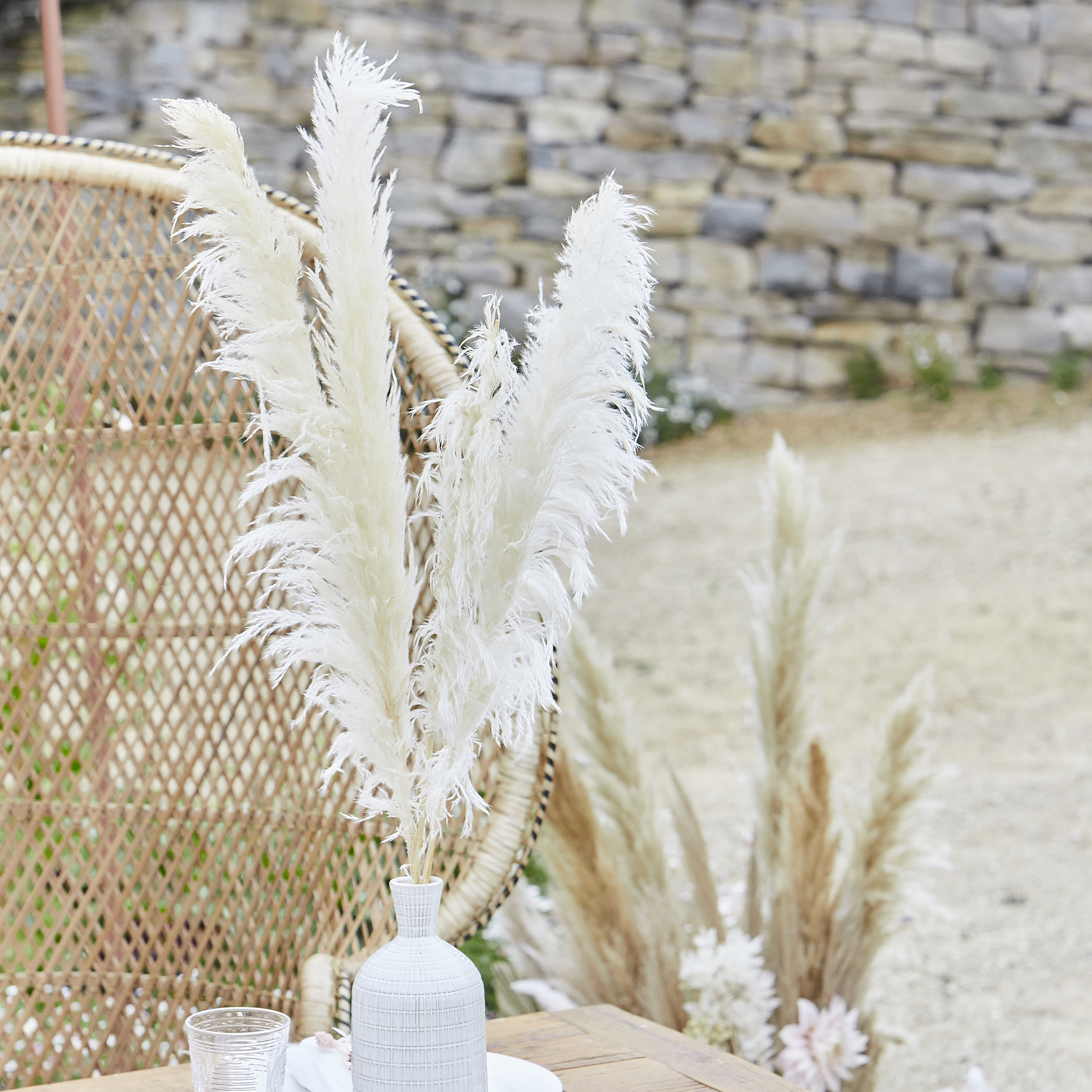 Bleached Pampas Grass Decorations | Ginger Ray