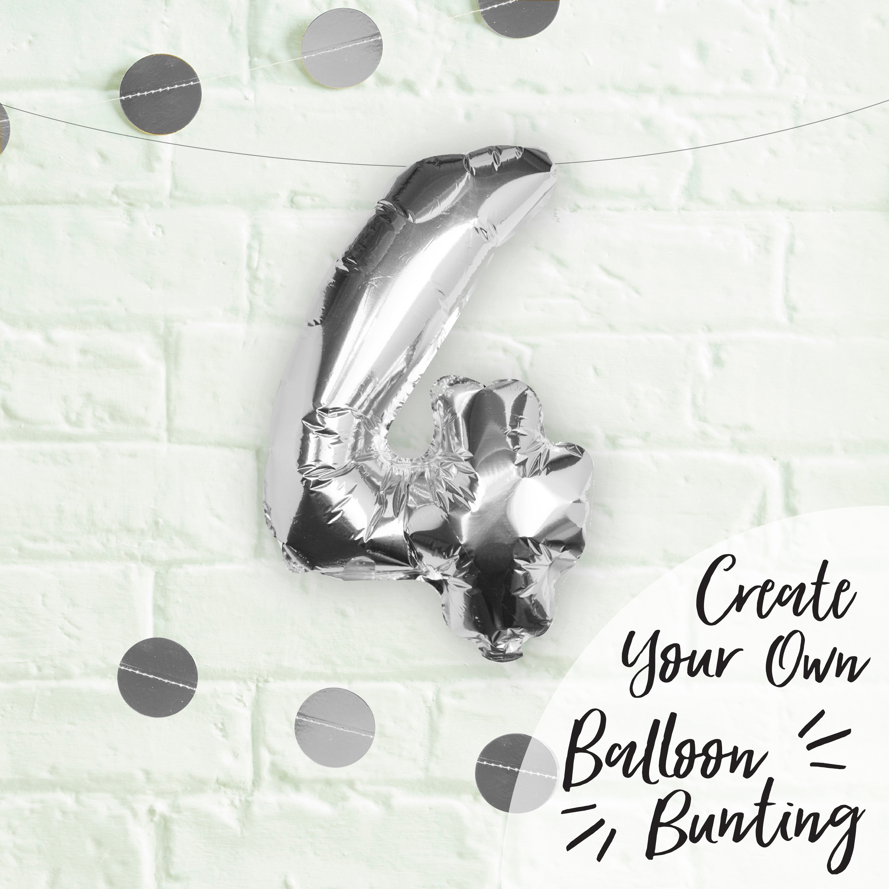 Silver Foil Number 4 Balloon | Ginger Ray