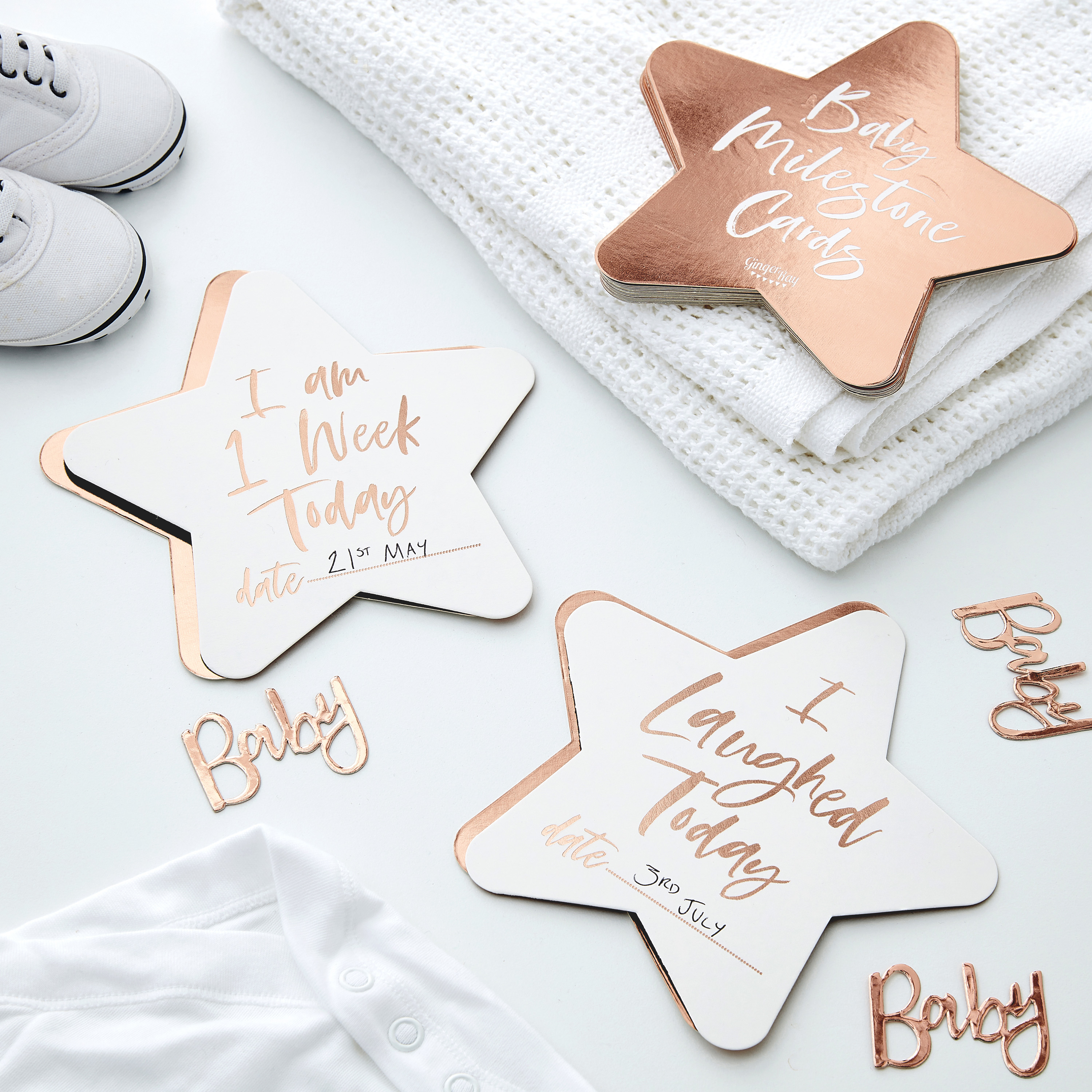 Rose Gold Foiled Milestone Cards - Twinkle Twinkle | Ginger Ray