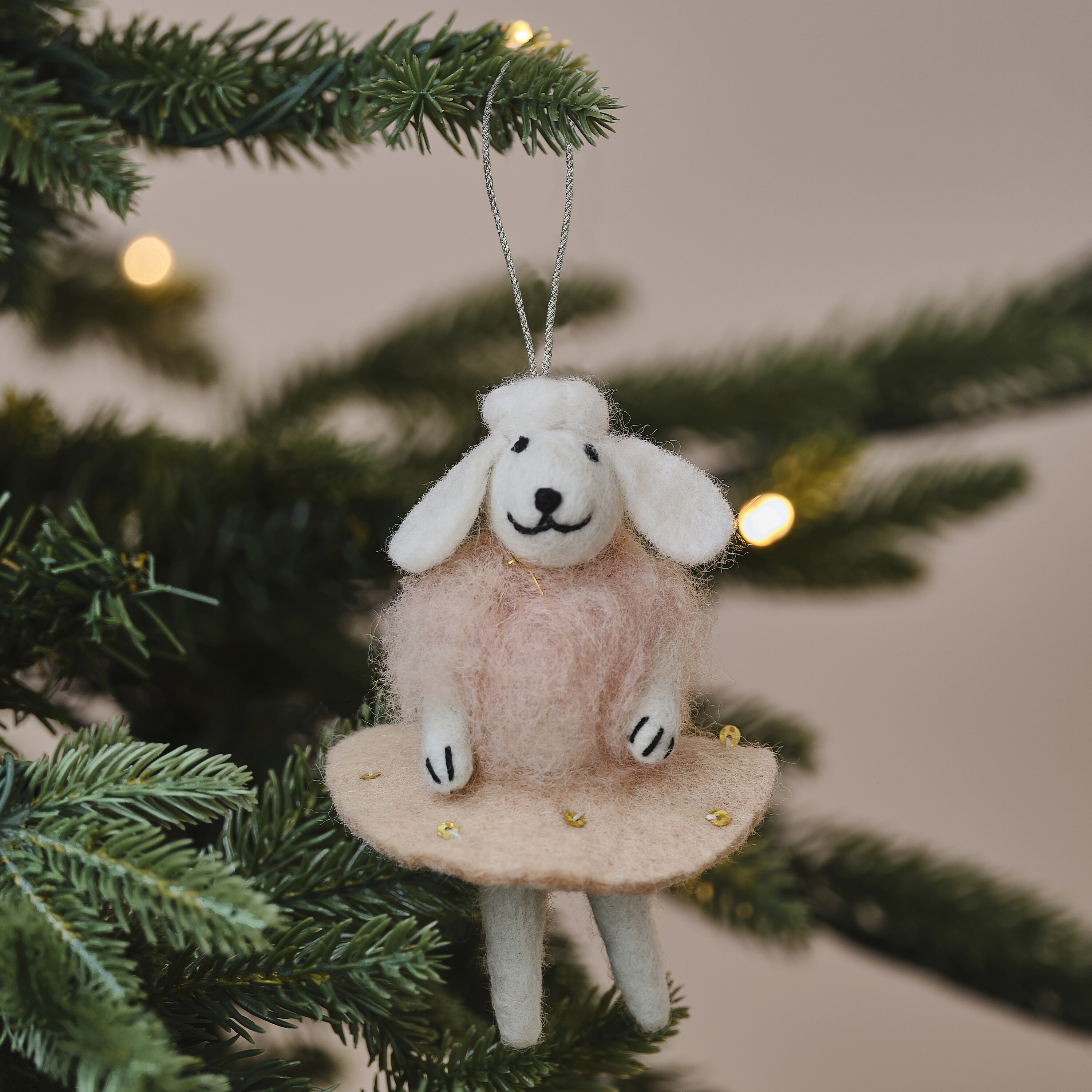 Felt Pink Poodle Christmas Tree Decoration | Ginger Ray