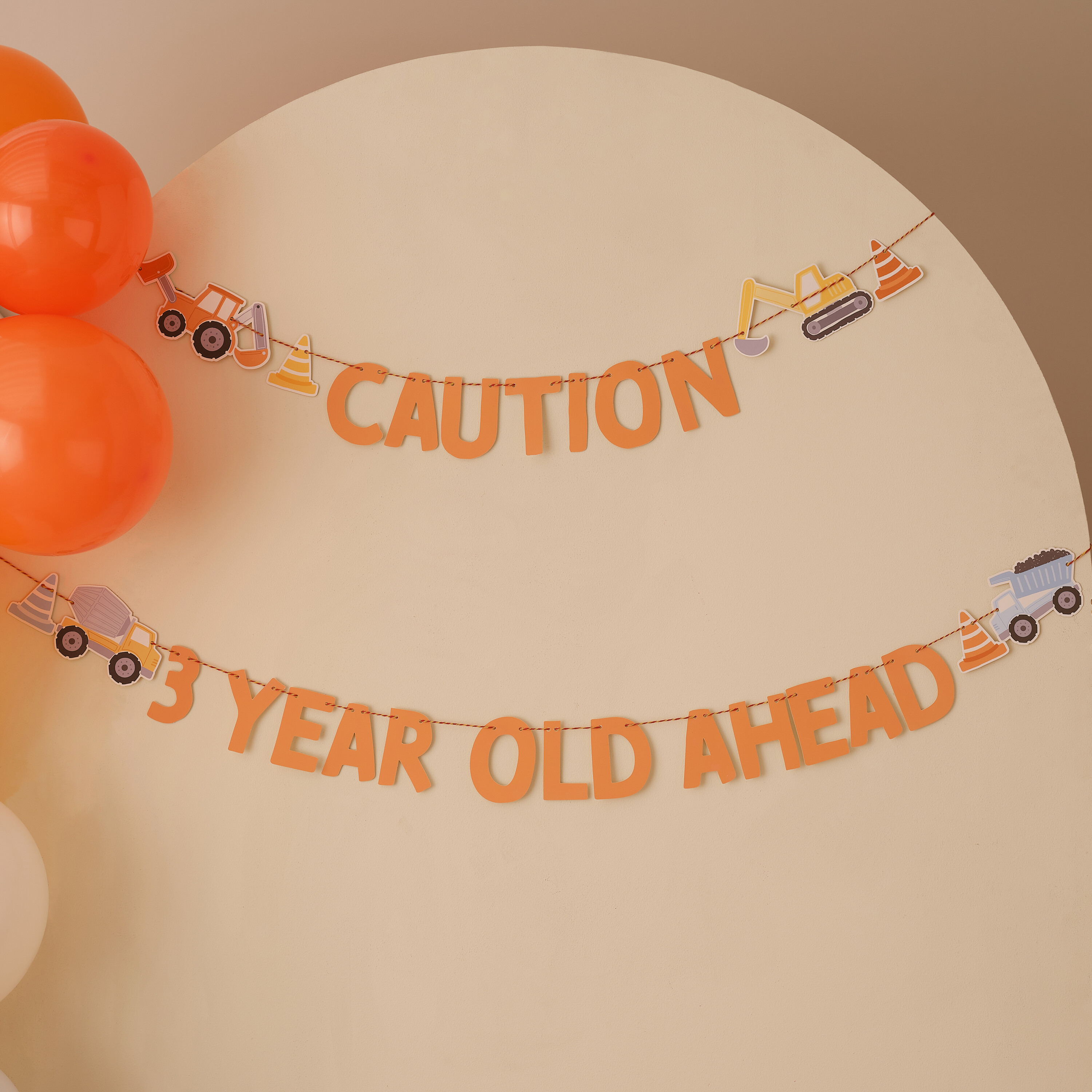 Customisable Age Construction Birthday Bunting | Ginger Ray