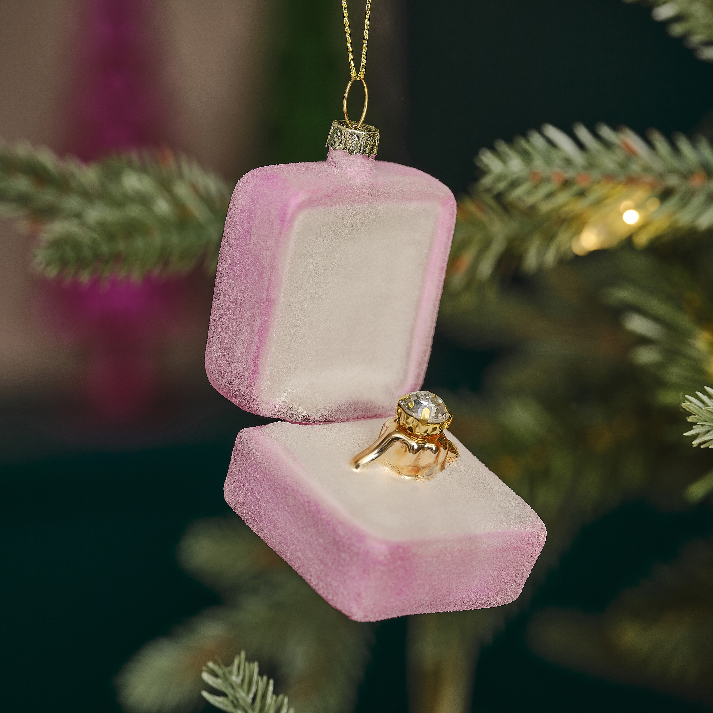 Pink Engagement Ring Christmas Tree Decoration | Ginger Ray