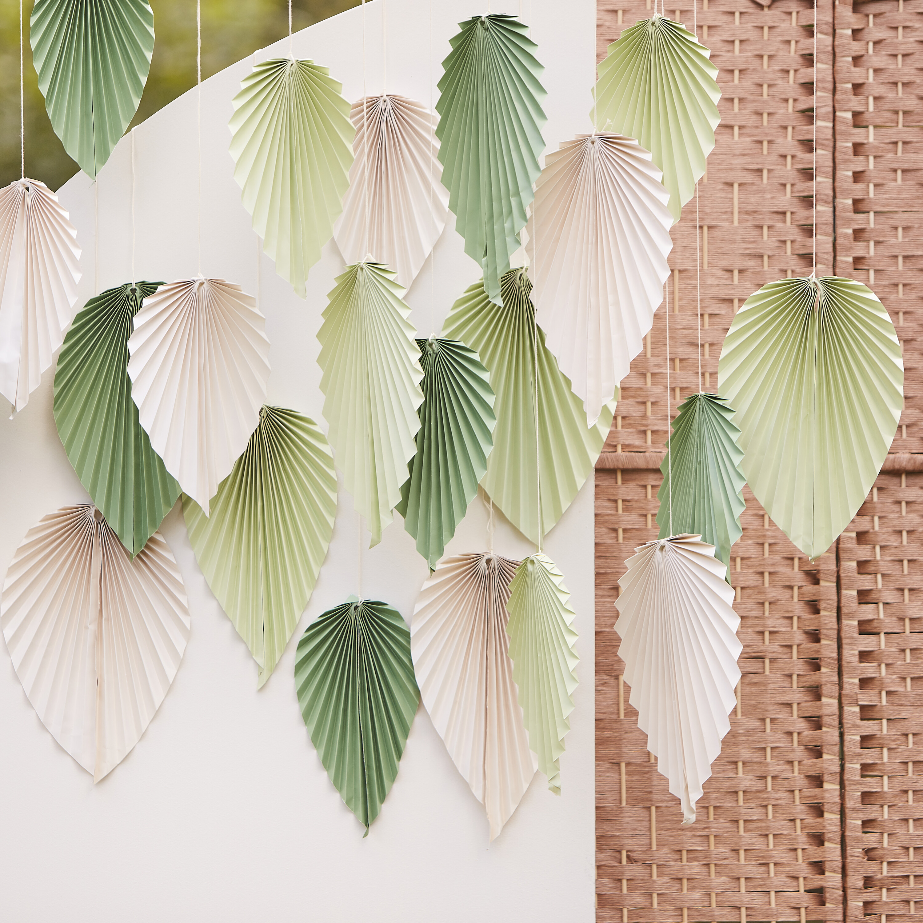 Sage & Cream Palm Backdrop | Ginger Ray