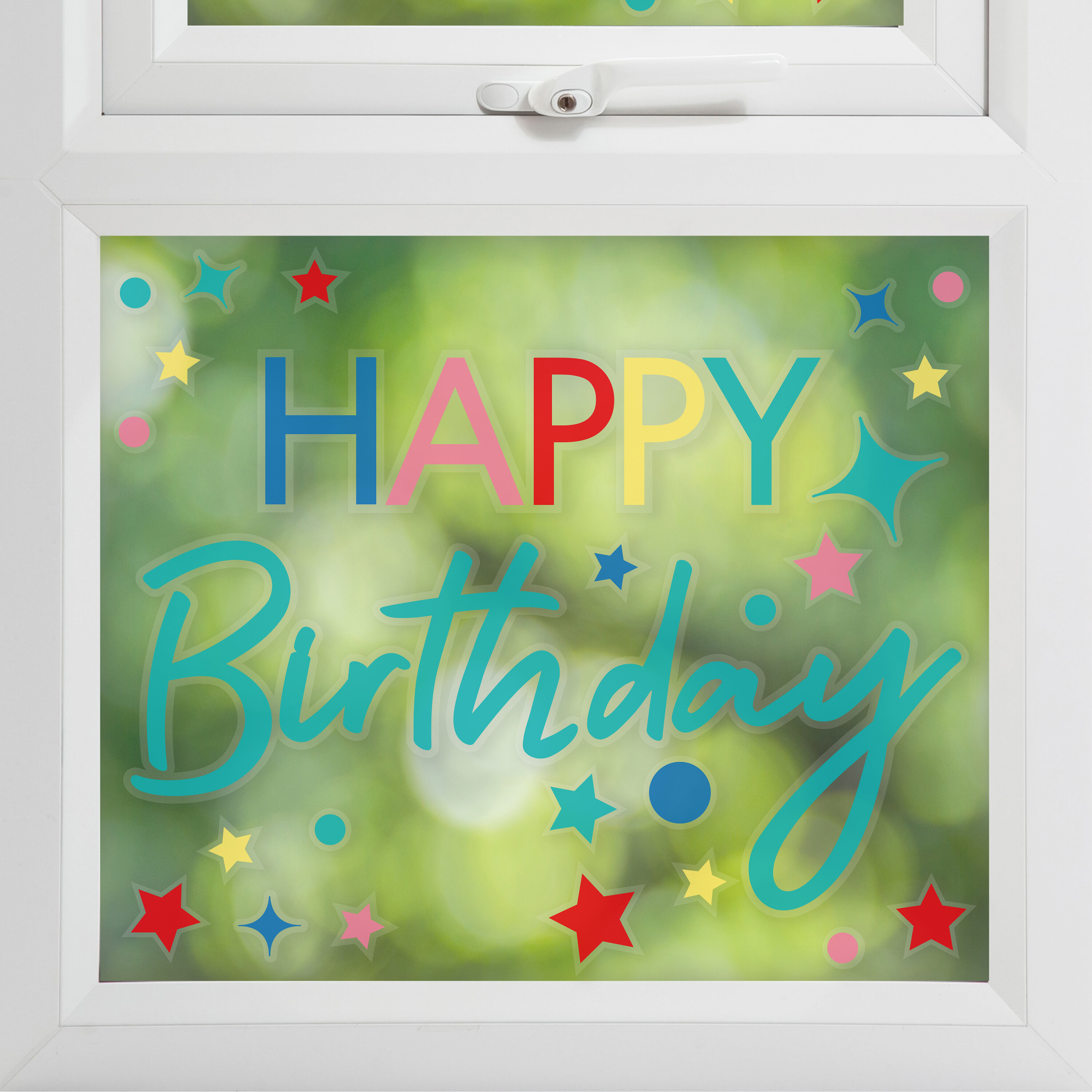 Multicoloured Happy Birthday Window Sticker | Ginger Ray