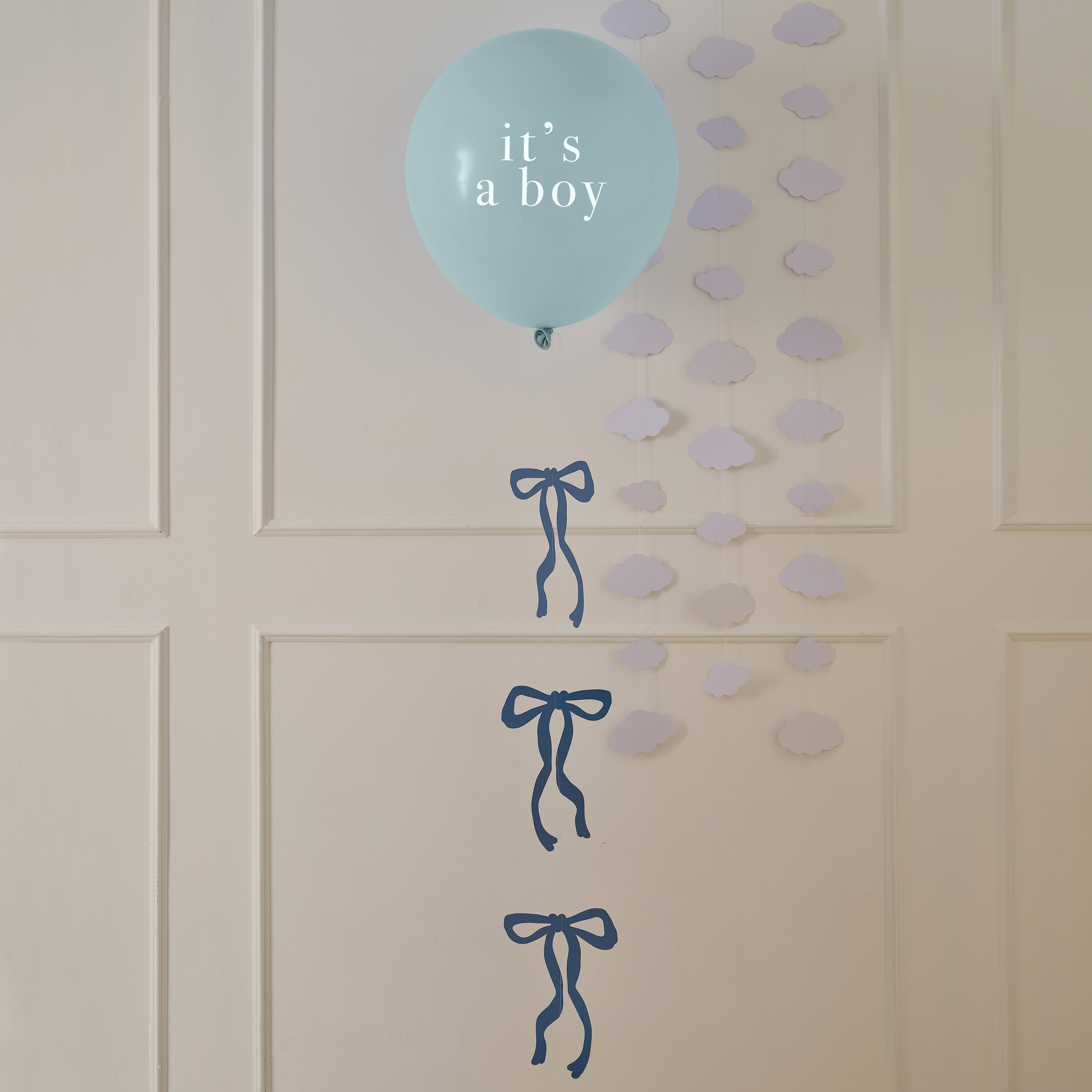 Blue 'It's a Boy' Balloon with Bow Balloon Tail | Ginger Ray