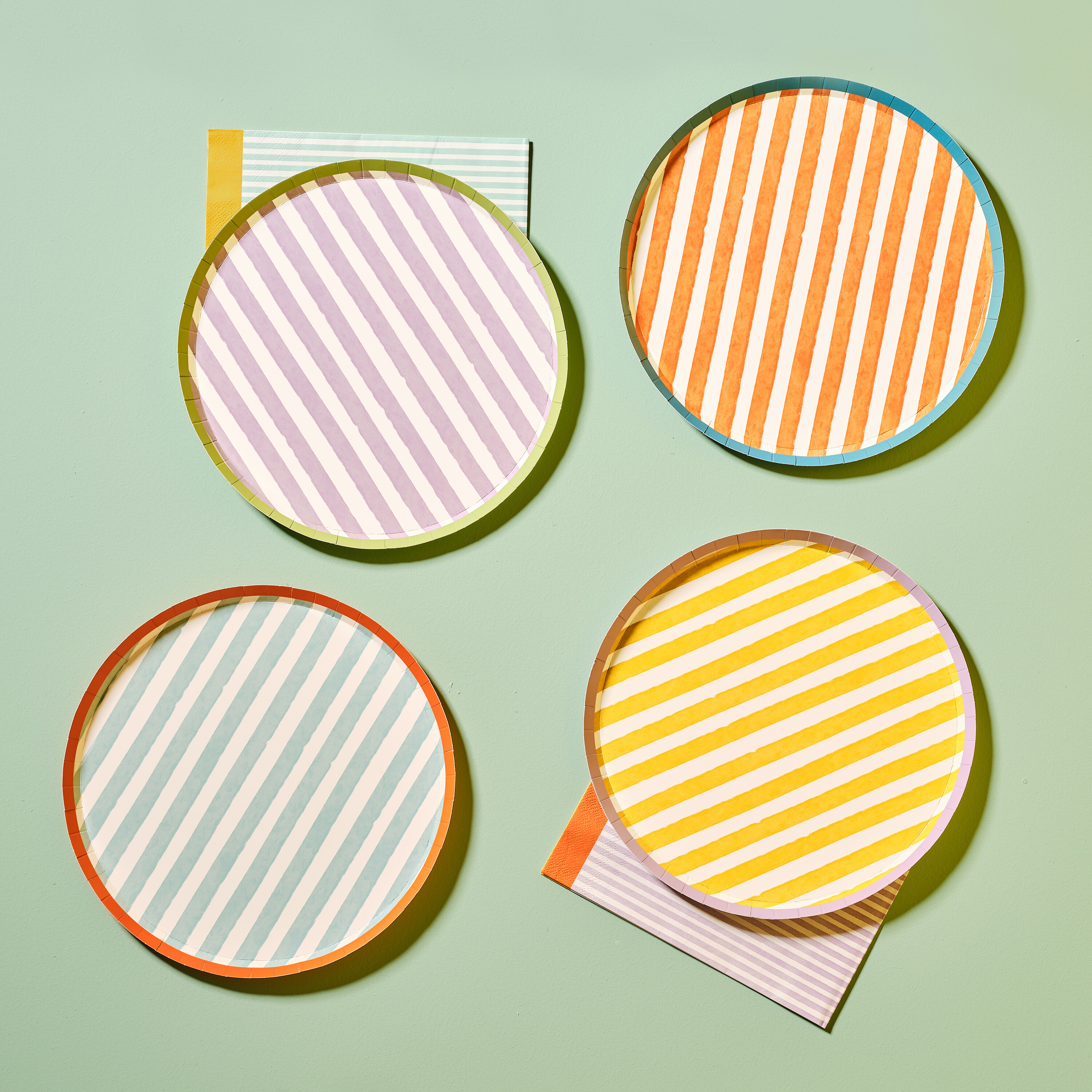 Multicoloured Striped Plates | Ginger Ray