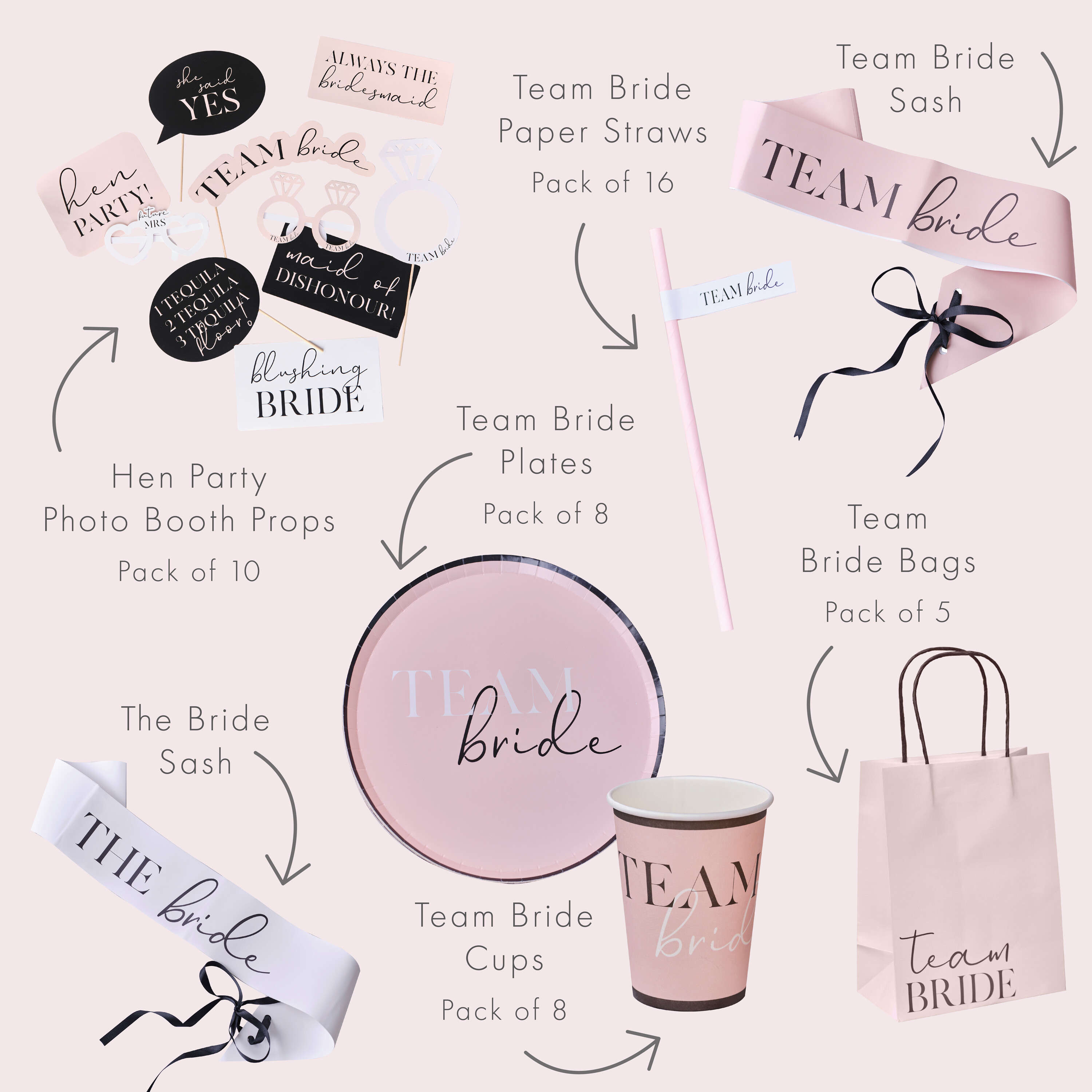 Team Bride Hen Party Party Kit | Ginger Ray