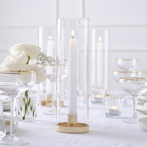 Glass candle pillars store